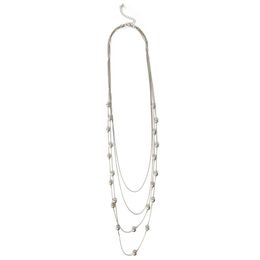 Firetti Damen Lange Kette &raquo;Kugeln, 4-reihig&laquo; grau Metall, L: 73