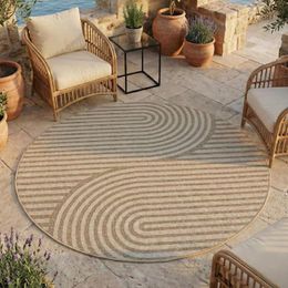 Ayyildiz Teppiche Outdoorteppich &raquo;DESERT 1301 , auch als L&auml;ufer und Rund erh&auml;ltlich&laquo; rund 5 mm H&ouml;he In und Outdoor, pflegeleicht, Wohnzimmer, Aussenbereich beige 