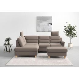 Sit & More sit&more Ecksofa &raquo;Far&ouml; L-Form&laquo; inklusive Federkern, wahlweise mit Schlaffunktion und Bettkasten grau B/H/T: 251cm x 90cm x 187cm, Luxus-Microfaser 
