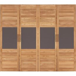 Home Affaire Kleiderschrank &raquo;Chamara&laquo; aus massivem Eichenholz, in unterschiedlichen Breiten, H&ouml;he 218 cm beige B/H/T: 246cm x 218cm x 65cm, T&uuml;ren: 4 