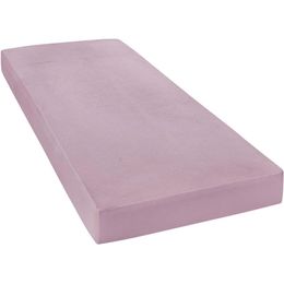 Janine Spannbettlaken &raquo;ELASTIC 5002&laquo; f&uuml;r Matratzen bis 35 cm H&ouml;he, 95% Baumwolle, hochwertig, langlebig lila Jersey-Elasthan, Obermaterial: 95% Baumwolle, 5%