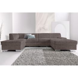 DOMO collection Wohnlandschaft &raquo;Star, zeitloses und elegantes Design, viel Platz, Breite 304cm, U-Form&laquo; fester Sitzkomfort, wahlweise mit Bettfunktion