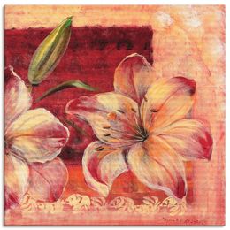 Artland Leinwandbild &raquo;Klassische Blumen IV&laquo; Blumen 1 Stk. tlg. auf Holzrahmen gespannt rot Leinwand B/H/T: 70cm x 70cm, Leinwandbild Blumen quadratisch, 1 Stk