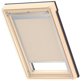 Velux Verdunklungsrollo &raquo;DBL U08 4230&laquo; verdunkelnd Verdunkelung ohne Bohren in F&uuml;hrungsschienen alufarbene F&uuml;hrungsschienen & Griffleiste beige 