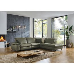 Die PlanBar Ecksofa &raquo;PN-EM20091, L-Form, Breite 297 cm&laquo; inkl. Kopfteilverstellung, optional elektr. Relaxfunktion u. Stauraum gr&uuml;n B/H/T: 297cm x 