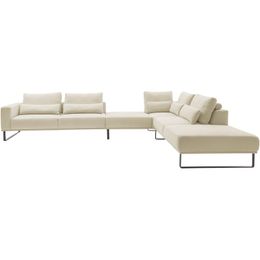 Musterring Ecksofa &raquo;JustB! PM100 bequem, modern, elegant und viel Platz, bodenfrei&laquo; mit Zwischenhocker, wahlweise mit Funktion und Kissen, Ma&szlig;e 290 x 308 beige 