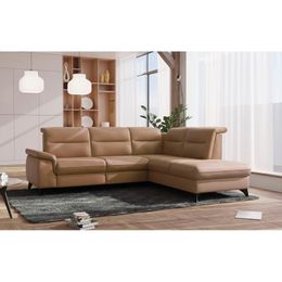 Sit & More sit&more Ecksofa &raquo;Astoria L-Form&laquo; wahlweise mit motorischer Relaxfunktion braun 100% Polyester B/H/T: 256cm x 91cm x 225cm, Luxus-Microfaser ALTARA 