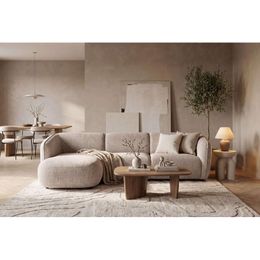 Home Affaire Ecksofa &raquo;OSTRUP Rundsofa, L-Form, Naturt&ouml;ne, Boucle oder Chenille&laquo; Breite 280 cm, organische Form mit sanften Rundungen beige 100% 