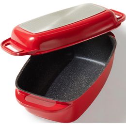Stoneline Br&auml;ter Set, 1 Stk. tlg. Aluminiumguss rot 5,6 l
