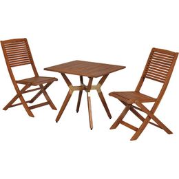 Merxx Balkonset &raquo;Bali&laquo; Set, 3 tlg. inkl. 2 Klappst&uuml;hle, 1 Bistrotisch FSC -zertifiziertes teilmassives Holz B/H/T: 47cm x 89cm x 62cm