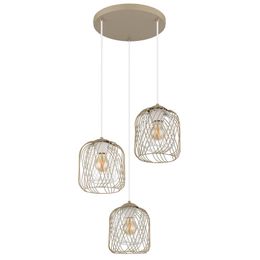 Globo LIGHTING H&auml;ngeleuchte &raquo;DICHTI&laquo; E27 1 Stk. H&auml;ngelampe/Pendelleuchte/Esszimmer/Wohnzimmer/Esstisch beige &Oslash; 18cm H: 150cm, 1 Stk.
