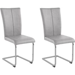 Home Affaire Freischwinger &raquo;Nils&laquo; (Set) 2 Stk.Stuhl belastbar bis 120 Kg, Gestell Metall im Chrom-Look oder Schwarz grau Holzwerkstoff, Metall, 