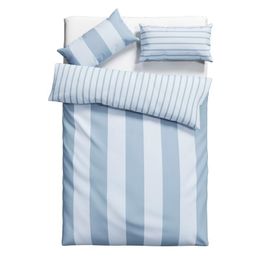OTTO home Bettw&auml;sche &raquo;Sari in verschiedenen Qualit&auml;ten&laquo; 2 Stk. ab Gr. 135x200 cm, Wendedesign, moderne Bettw&auml;sche mit Streifen blau Flanell, 