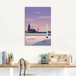 Artland Wandbild &raquo;K&ouml;ln&laquo; 1 Stk. tlg. als Alubild, Leinwandbild, Poster, Wandaufkleber in verschied. Gr&ouml;&szlig;en lila B/H/T: 80cm x 120cm, Leinwandbilder Hochformat,