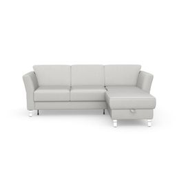 Sit & More sit&more Ecksofa &raquo;Visby L-Form&laquo; wahlweise mit Schlaffunktion und Bettkasten, frei im Raum stellbar grau B/H/T: 248cm x 87cm x 162cm, Soft clean, 