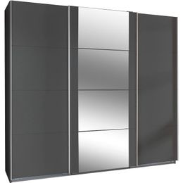 wimex Schwebet&uuml;renschrank &raquo;Bern Schiebet&uuml;renschrank&laquo; Schrank mit zus&auml;tzlicher Innenausstattung, Garderobe grau Holzwerkstoff B/H/T: 225cm x 210cm x 64cm, 