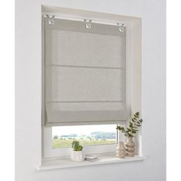 Kutti Raffrollo &raquo;Duck in 6 Farben&laquo; mit Hakenaufh&auml;ngung ohne Bohren freih&auml;ngend modernes &Ouml;sen-Design, 100% Baumwolle, blickdicht beige Obermaterial: 100% 