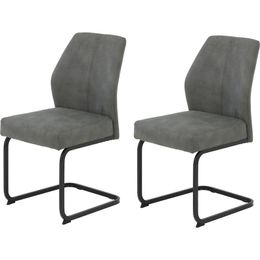 Hela Freischwinger &raquo;NEPTUN, Esszimmerstuhl-Set&laquo; (Set) 2 Stk.Federkern,140 kg Belastbar,Pflegeleichter Stoff, Dicke Polsterung grau Metall, Polyester, 