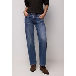 Street One Damen Comfort-fit-Jeans, blau, Gr. 33, unifarben, Jeans, 82% Baumwolle, 16% Polyester, 2% Elasthan, Jeans, 5-Pocket-Style