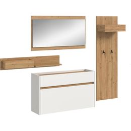 Home Affaire Garderoben-Set &raquo;EVRID, 4-teilig, Breite 205 cm, individuell h&auml;ngbar & erweiterbar&laquo; best. aus.: Wandboard, Kommode, Spiegel, 