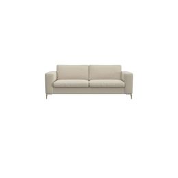 FLEXLUX 2,5-Sitzer &raquo;Fiore, super Sitzkomfort durch Kaltschaum,&laquo; breite Armlehnen, F&uuml;&szlig;e Alu+ Eiche wei&szlig; 100% Polyester B/H/T: 196cm x 85cm x 92cm, 