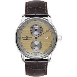 Zeppelin Herren Zeppelin Automatikuhr &raquo;Friedrichshafen Regulator&laquo; Armbanduhr, Herrenuhr, Made in Germany, Mechanische Uhr, analog, Tag braun 