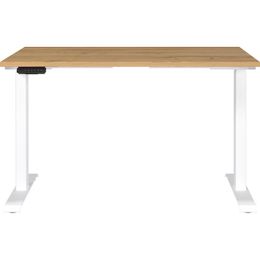 Germania Schreibtisch &raquo;Jet&laquo; moderne Farbvariationen, Breite 120/140/160/180 cm, Made in Germany beige B/H/T: 120cm x 72cm x 80cm, Gestellfarbe wei&szlig;