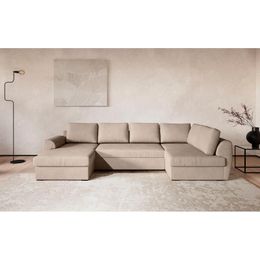 COTTA Wohnlandschaft &raquo;Drift U-Form&laquo; optional auch mit Schlaffunktion, Wellenunterfederung beige 96% POLYESTER (PES) 4% POLYAMID(PA) B/H/T: 327cm x 