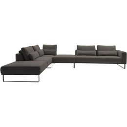 Musterring Ecksofa &raquo;JustB! PM100 bequem, modern, elegant und viel Platz, bodenfrei&laquo; mit Zwischenhocker, wahlweise mit Funktion und Kissen, Ma&szlig;e 290 x 308 grau 85