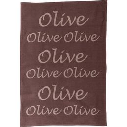 stuco Geschirrtuch &raquo;Olive&laquo; Jacquardgewebe braun 100% Baumwolle 3 Stk., 100 % Baumwolle