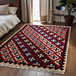Hanse Home Teppich &raquo;Kelim Rami&laquo; rechteckig 3 mm H&ouml;he Wolle, Baumwolle, Natur, Handgewebt, orientalisch, Boho, traditionell bunt Baumwolle, Wolle B : 