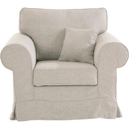 OTTO home Sessel &raquo;Shadmoor&laquo; Hussenoptik, in uni oder mit Blumendruck, passend zur Shadmoor-Serie beige 100% Polyester Struktur, B/H/T: 102cm x 102cm x