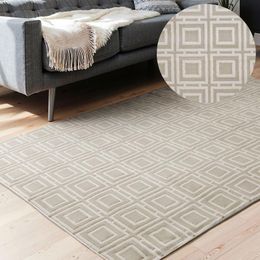 ELLE DECORATION Designteppich &raquo;Howlite&laquo; rechteckig 9 mm H&ouml;he Wohnzimmer, Schlafzimmer, L&auml;ufer, Hoch-Tief Effekt, Flur, Glanz beige Polypropylen B : 