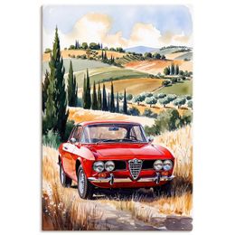Artland Wandbild &raquo;Roter Alfa Romeo in der Sonne der Toscan&laquo; 1 Stk. tlg. als Alubild, Leinwandbild, Poster, Wandaufkleber in verschied. Gr&ouml;&szlig;en B/H/T: 60cm x 