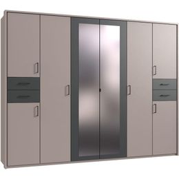 wimex Dreht&uuml;renschrank &raquo;Vegas&laquo; inklusive Passepartout-Rahmen, mit Spiegelt&uuml;ren und Schubladen schwarz Holzwerkstoff B/H/T: 273cm x 210cm x 58cm, Schubladen: