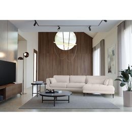 Trendmanufaktur Ecksofa &raquo;Luzi, wahlweise mit Schlaffunktion & Bettkasten., L-Form&laquo; Designsofa mit tollem Sitzkomfort, Metallf&uuml;&szlig;e schwarz, Breite 280 