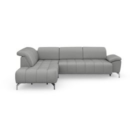Sit & More sit&more Ecksofa &raquo;Cool L-Form&laquo; wahlweise mit Kopfteilverstellung und Vorziehsitz, motorisch grau B/H/T: 272cm x 79cm x 220cm, Luxus-Microfaser 
