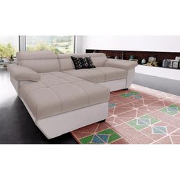 COTTA Ecksofa &raquo;Speedway L-Form&laquo; mit Kopfteilverstellung, wahlweise mit Schlaffunktion & Bettkasten Edles Flachgewebe ( 100% Polyester ) / Feine 