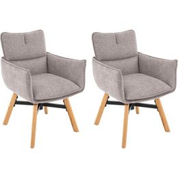 OTTO home Esszimmerstuhl &raquo;Elyssa&laquo; (Set) 2 Stk.massives Eichenholzgestell, pflegeleichter Webstoff, Drehfunktion grau Massivholz, Stoff B/H/T: 65cm x 