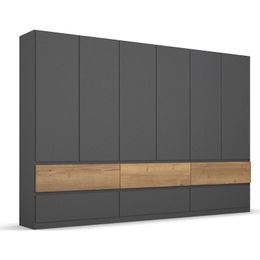 Rauch Dreht&uuml;renschrank &raquo;Winnipeg&laquo; grifflose Front, Schubk&auml;sten m. Griffmulde, auch mit Beleuchtung grau Holzwerkstoff B/H/T: 271cm x 210cm x 56cm, Mit