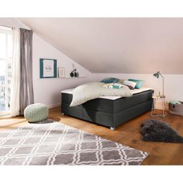 Home Affaire Boxbett &raquo;Alexis&laquo; ohne Kopfteil - ideal f&uuml;r R&auml;ume mit Dachschr&auml;gen; in 4 Breiten grau Struktur fein (100% Polyester) Struktur fein, 