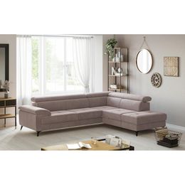 OTTO home Ecksofa &raquo;Astra L-Form, B: 286 cm&laquo; mit Kopfteilverstellung, optional Schlaffunktion & Bettkasten beige 95% Polyester (PES) 5%Polyamid (PA) B/