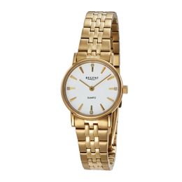 Regent Uhren Regent Damen Quarzuhr Armbanduhr, Damenuhr, Edelstahlarmband, analog, Glassteine Einheitsgr&ouml;&szlig;e