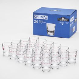 Van Well Schnapsglas &raquo;Stamper Optimal 2cl Rotring geeicht, 24 St&uuml;ck&laquo; geeicht, Rotring transparent Glas &Oslash; 5cm x 5,9cm, 20ml, 24