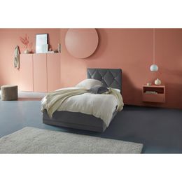 Westfalia Schlafkomfort Polsterbett &raquo;Adamas&laquo; auch mit Bettkasten, Knopfheftung mit Strasssteinen grau Bezug: 100% Polyester, Polsterung: Polsterwatte, Material Gestell: 