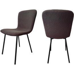 Salesfever 4-Fu&szlig;stuhl &raquo;Esszimmerstuhl - stilvolles Set&laquo; (Set) 4 Stk.Ergonomisches 4er-Set f&uuml;r optimalen Sitzkomfort grau Metall, Polyester B/H/T: 44cm