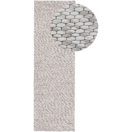 CarpetFine Wollteppich &raquo;Sina, auch als L&auml;ufer&laquo; rechteckig 14 mm H&ouml;he Handweb Teppich, reine Wolle, meliert, handgewebt, weich & kuschelig braun Wolle 