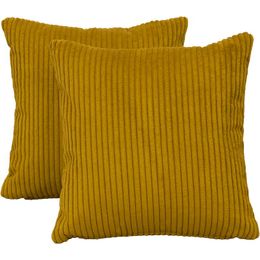 OTTO home Dekokissen &raquo;Eggery&laquo; Dekokissen mit F&uuml;llung, 2er oder 4er Set, je 40x40 cm gelb Polyester B/L: 40cm, 2 Stk.