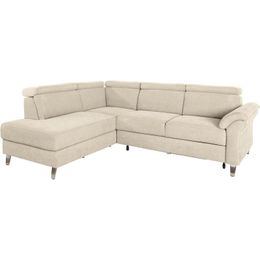 Sit & More sit&more Ecksofa &raquo;Arngast L-Form&laquo; inklusive Kopfteilverstellung und Federkern beige B/H/T: 245cm x 84cm x 194cm, Struktur weich, Ottomane links, ohne 