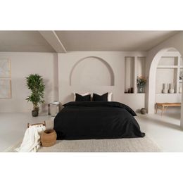 Kayori Bettw&auml;sche &raquo;Kiso&laquo; 2 Stk. aus Tencel schwarz Lyocell, Obermaterial: 100% Baumwolle B/L: 135cm x 200cm, 1 Stk., 1 Stk., Lyocell, B/L: 80cm x 80cm